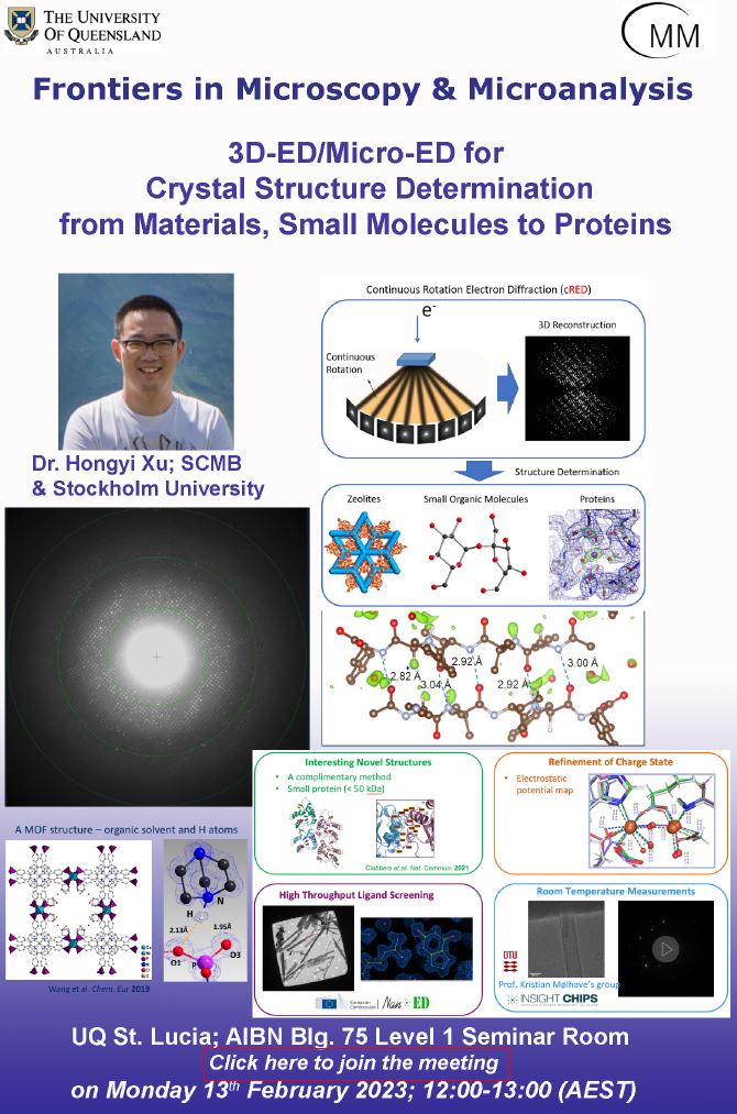 Frontiers Seminar - 3DED / MicroED for crystal structure determination from materials, small ...